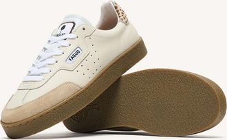 Faguo Baskets cuir &eacute;cru et beige - LUMBO