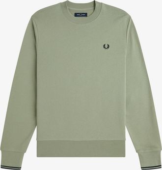 Fred Perry Sweatshirt aus Baumwolle mit Logo-Stickerei und Streifenakzenten in