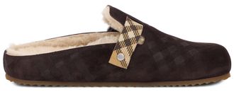 Burberry Mens Mules With Hair Dark Brown Calf Slippers Flat Shoes