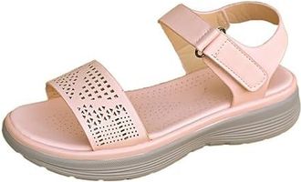 Generic Sandales compens&eacute;es d&eacute;t&eacute; &agrave; bout ouvert et sangle de cheville pour femme avec soutien de la vo&ucirc;te plantaire confortables, rose, 40.5 EU