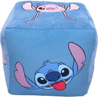 Nemesis Now Disney Stitch and Angel Würfelkissen, 25 cm, Stichwürfel, 25 x 25 x 25 cm, Polyester, Hellblau