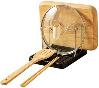 Generico Mimoqk Support de couvercle de po&ecirc;le, repose-cuill&egrave;re avec plateau d&eacute;gouttement, support de couvercle de casserole et repose-cuill&egrave;re | pour cuisine, 
