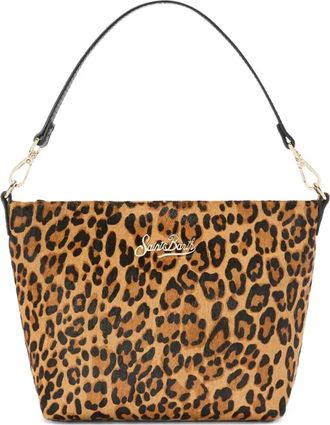 MC2 Saint Barth leopard-pattern logo-plaque tote bag - Braun