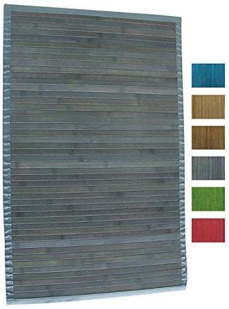 MSV Badematte Badvorleger Bambus 50x80 Grau