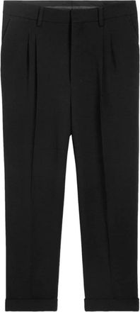 Ami Homme, Pantalons, Noir, Taille: W36 Pantalon Cropped Pliss&eacute;