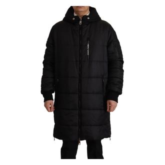 Dolce & Gabbana Luxuri&ouml;se Kapuzenparka Winterjacke - - Jackets - Herren - Schwarzk - S