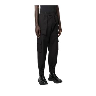 Alexander McQueen Cargohose aus Baumwolle im l&auml;ssigen Stil - - Trousers - Herren - Schwarzk - L