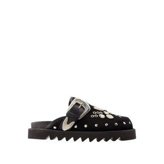 Toga Archives Schwarze Leder Mules - Runde Zehe - - Shoes - Damen - Schwarzk - 35 EU