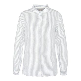 Barbour Femme, Blouses et Chemises, Blanc, Taille: 36 FR Chemise en lin blanc/bleu Ss24