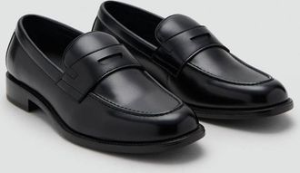 Mango Mocassins d&eacute;coupe effet cuir nappa noir - Homme - 39 - MANGO MAN