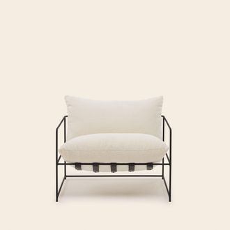 Madura Fauteuil Alceno Sym &eacute;cru boucl&eacute; - ECRU