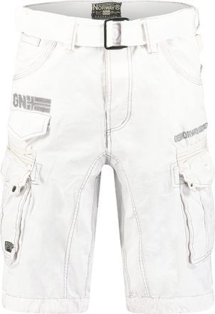 Geographical Norway Herren Cargo Short Sommer Bermuda Kurze Hose Shorts (Weiss, XX Large)