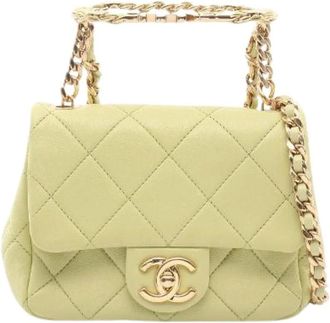 Chanel Pre-owned Mini Matelasse Lambskin 2way Shoulder Bag - Femme - Pre-owned - Vert - Taille: ONE Size