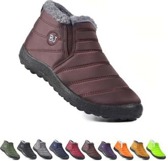 Generic Bottes de neige dhiver pour femme, imperméables, orthopédiques chaudes, doublure en fourrure antidérapante, chaussures de marche en plein air, marron,