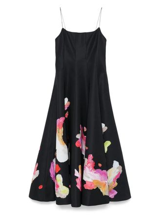 Acler Kleid mit abstraktem Print - Schwarz