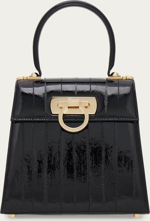 Ferragamo Damen Iconic Top Handle (S) Schwarz