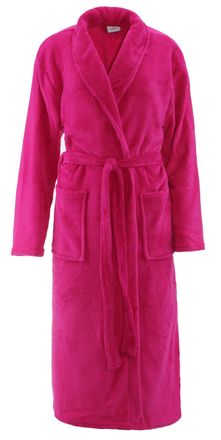 Brandsseller Unisex Bademantel Mikrofaser L/XL - Weicher Morgenmantel mit Schalkragen für Damen & Herren - Hausmantel ideal für Zuhause, Reise & Spa - Pink