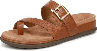 Vionic Womens Carmela Slide Sandal, Marron clair/cuir, 3 UK Wide