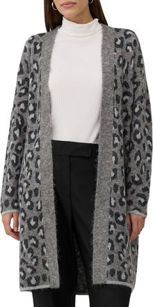 s.Oliver Long-Cardigan im Relaxed Fit mit Leo-Print