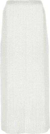 Ferragamo Femme, Jupes, Blanc, Taille: 38 FR Jupe Maxi en Coton