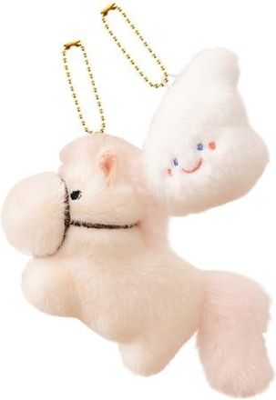 Generico 2026 Pendentif en peluche de cheval - Animal de compagnie chinois, design doux et pratique, porte-cl&eacute;s pour sacs de voiture, id&eacute;al pour la maison | Av