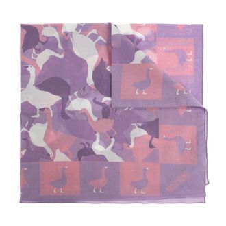 Moschino unisex, Accessoires, Violet, Taille: ONE Size Foulard en coton imprim&eacute;