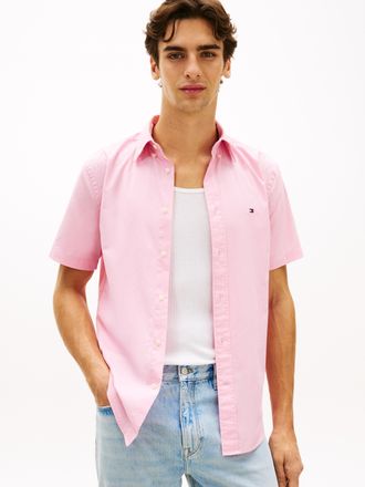 Tommy Hilfiger Kurzarmhemd TOMMY HILFIGER FLEX POPLIN SOLID, Herren, Gr. XXL, N-Gr, classic pink, Web, Obermaterial: 100% Baumwolle, unifarben, regular fit normal, R