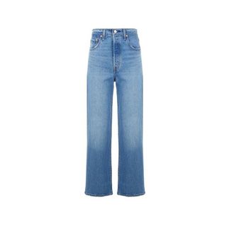 Levi's hoch taillierte, gerade Jeans in Blau