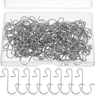 DOITOOL 120 St&uuml;ck S F&ouml;rmige Christbaumschmuckhaken aus Rostfreiem Metall Kleine Weihnachtsbaumh&auml;nger f&uuml;r Kugeln Laternen und LED Dekorationen Silberfarbene Dr