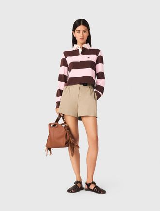 Maje Polo-sweatshirt Mit Streifen - Marron/rose - Maje