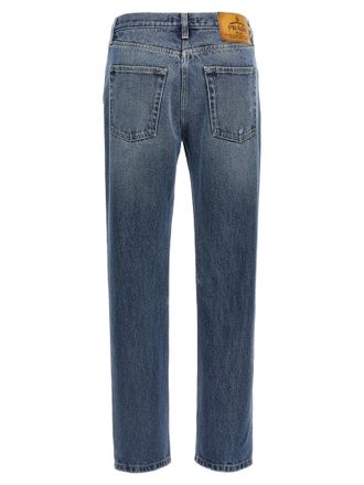 Prada Womens Blue Cotton Straight-Leg Jeans Clothing