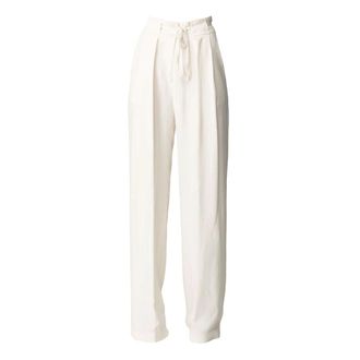 Manila Grace Palazzo Hose - - Trousers - Damen - Wei&szlig; - S