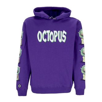 Octopus Lila Herrenhoodie mit Feed Me Print - - Sweatshirts & Hoodies - Herren - Lila - S