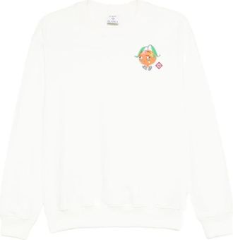 Casablanca Femme, Sweatshirts et sweats &agrave; capuche, Blanc, Taille: 40 FR Playful Graphic Crew Neck SweaT-shirt