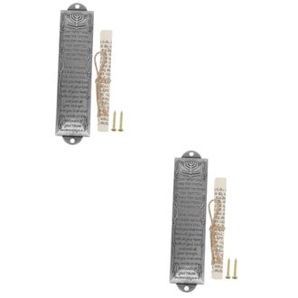 Pretyzoom Wand Deko Israel 2st Religi&ouml;se Heilige Schriftrolle Religi&ouml;ser Mesusa-schmuck Segen Mesusa Gebet Mesusa T&uuml;r B&uuml;ro Dekoration B&uuml;rodekoration Religi&ouml;ses 