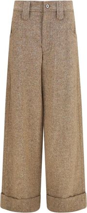 Brunello Cucinelli Pantalon Large - Femme - Pantalons - Brun - Taille: 44 FR