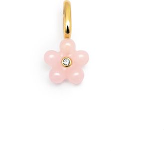 Singularu Charm Flower Pink. Sterlingsilber mit 18 Kt Goldbeschichtung, Zirkonia und Naturstein. Schmuck für Damen