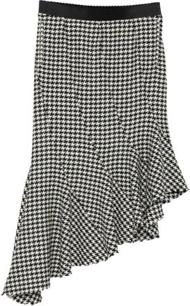 The Attico Jupe midi &agrave; ourlet asym&eacute;trique et franges - Femme - Jupes - Multicolore - Taille: 40 FR
