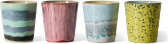 HKliving Tasses &agrave; caf&eacute; en gr&egrave;s - 70s Ceramics - Set de 4 HKliving