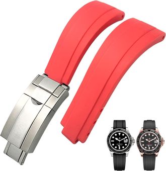 Generic 20 mm 21 mm Gummi-Armband mit kurzer Schnalle, passend für Role OYSTERFLEX Yacht Master, kleines Handgelenk, Silikonarmband