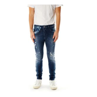 ER Elias Rumelis Slim Fit Jeans mit Used-Effekten - - Jeans - Herren - Blau - W31
