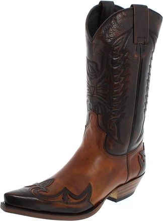 Sendra Boots Damen Herren Cowboy Stiefel 13170 Lederstiefel Braun 45 EU