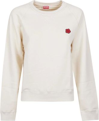 Kenzo Femme, Sweatshirts et sweats &agrave; capuche, Beige, Taille: 38 FR Boke Flower Crest Classic SweaT-shirt