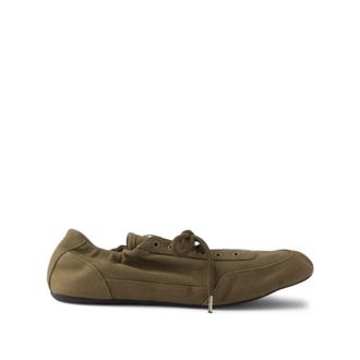 Prada Canvas Schn&uuml;r-Sneakers - - Shoes - Damen - Gr&uuml;n - 37 EU