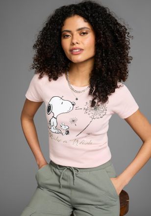 Kangaroos Kurzarmshirt KANGAROOS, Damen, Gr. 40/42, rosa, Rippware, Obermaterial: 100% Baumwolle, bedruckt, meliert, metallic, Basic h&uuml;ftbedeckend, Rundhals, Sh
