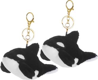 BESPORTBLE 2 St&uuml;ck Pl&uuml;sch Schwertwal Schl&uuml;sselanh&auml;nger Weicher Wal Anh&auml;nger Dekorativer Taschenanh&auml;nger Meerestier Schl&uuml;sselhalter Zum Aufh&auml;ngen