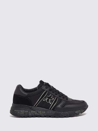 Premiata Lander Low-Top-Sneaker aus Veloursleder und Nylon mit gezackter Sohle