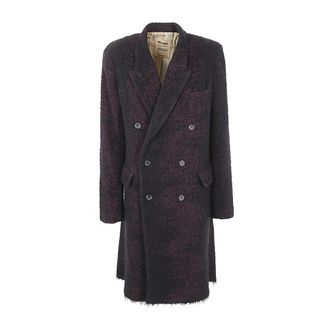 Uma Wang Schwarzer Rose Riccardo Coat - - Coats - Herren - Schwarzk - S