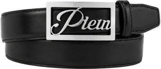 Philipp Plein Homme, Accessoires, Noir, Taille: 100 CM Ceinture en cuir Saffiano