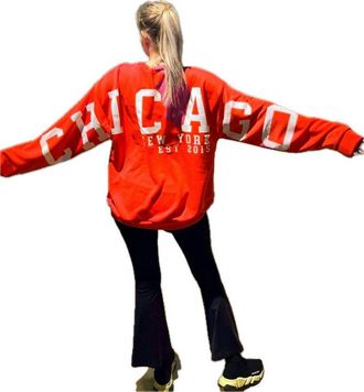 Worldclassca Longsweatshirt Worldclassca Oversized Sweatshirt CHICAGO Langarmshirt Puli Oberteil